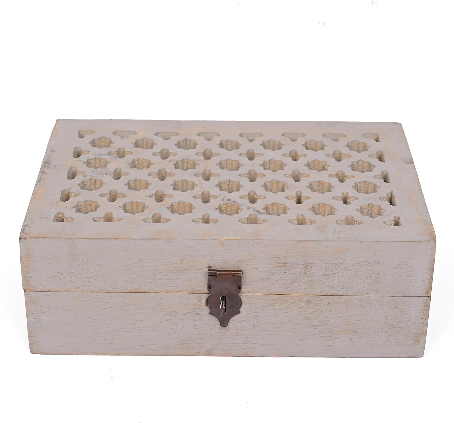 Indus Lifespace Mango Wood Decorative Wooden Box with Hinged Lid ...