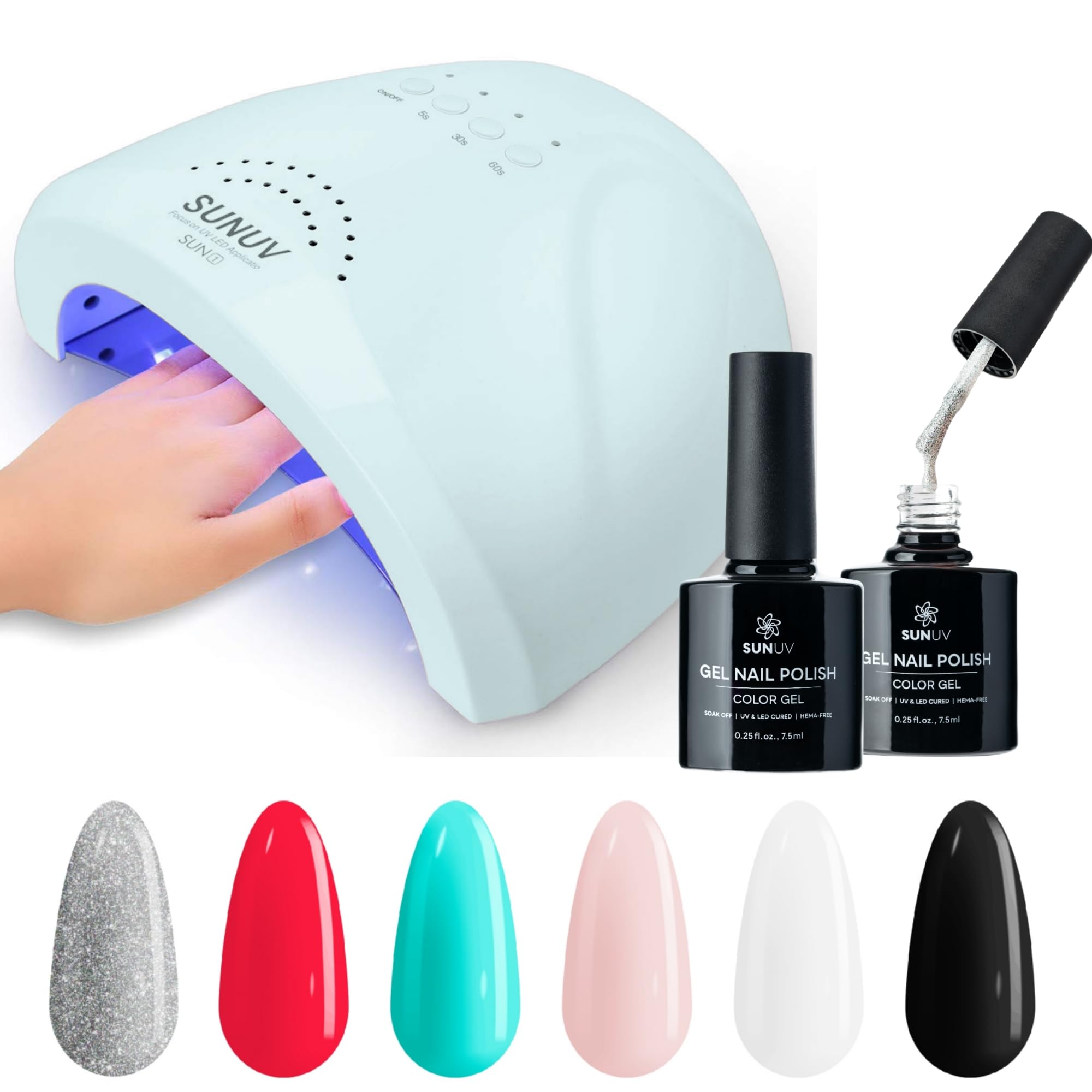 Amazon.com: SUNUV 48W Nail Dryer, UV Light for Gel Nail Polish SUNone ...