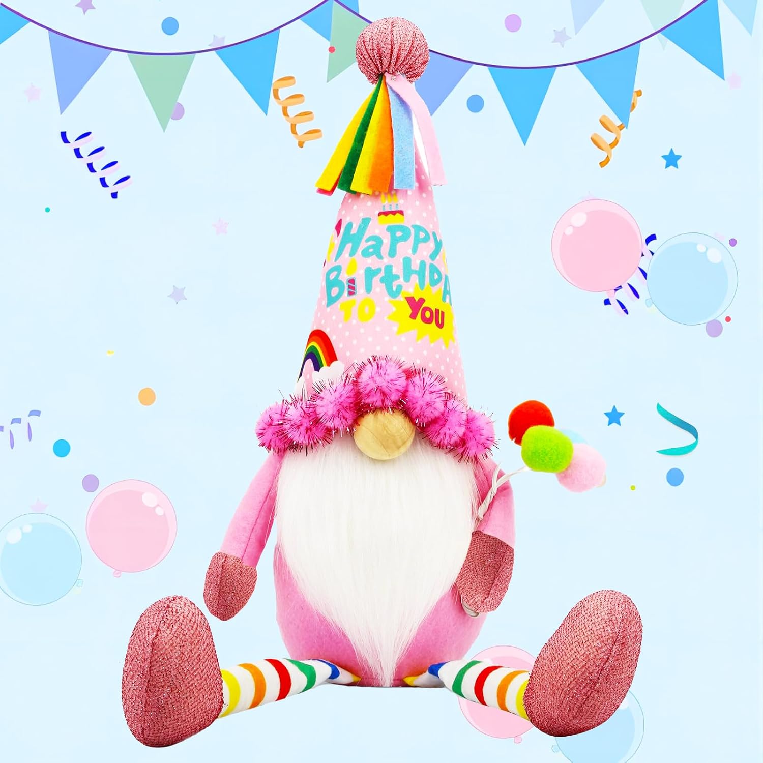 Amazon.com: Birthday Gnome Plush Pink, Birthday Gifts for Women, Happy ...