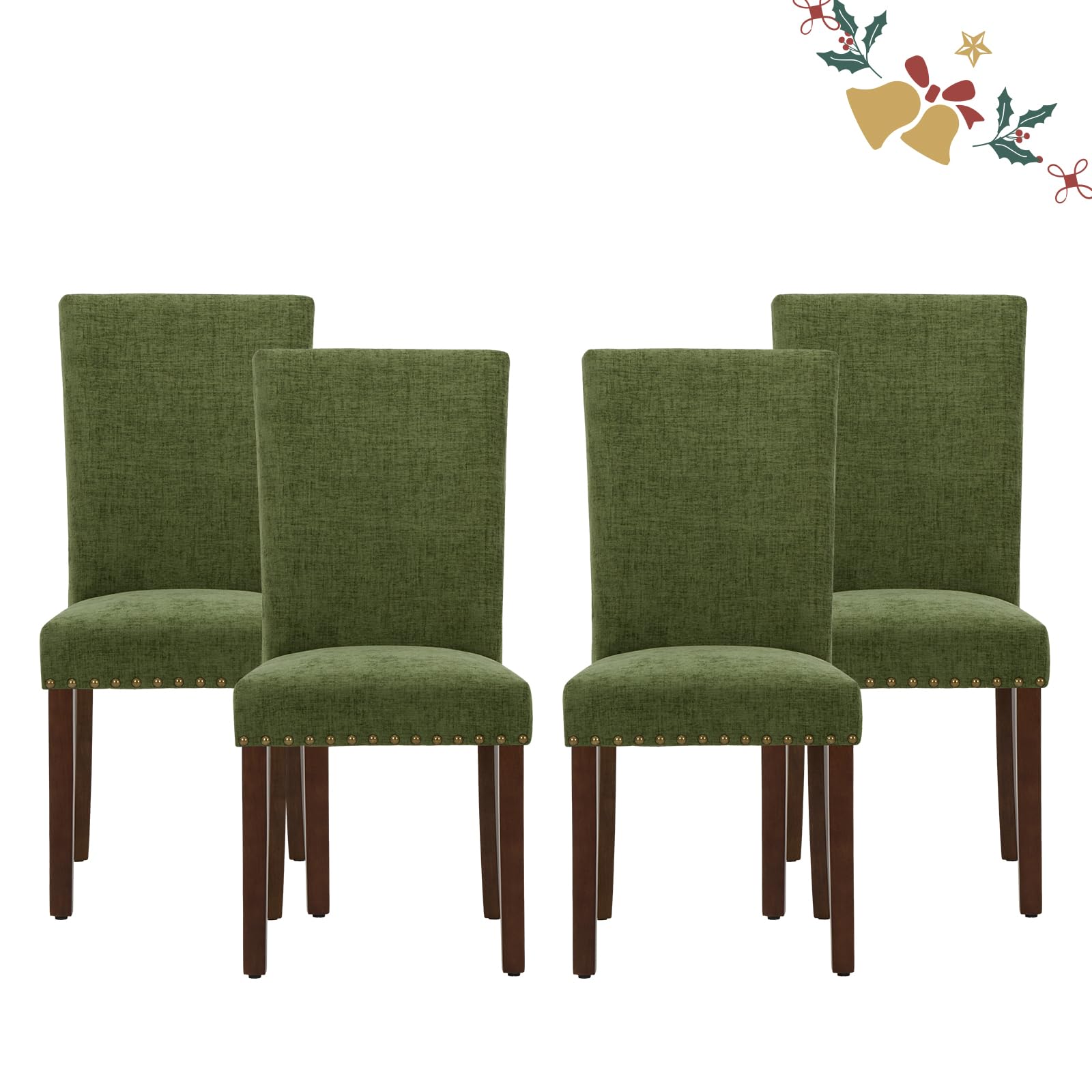 Amazon.com - Parsons Dining Chairs Set of 4, Upholstered Nailhead ...