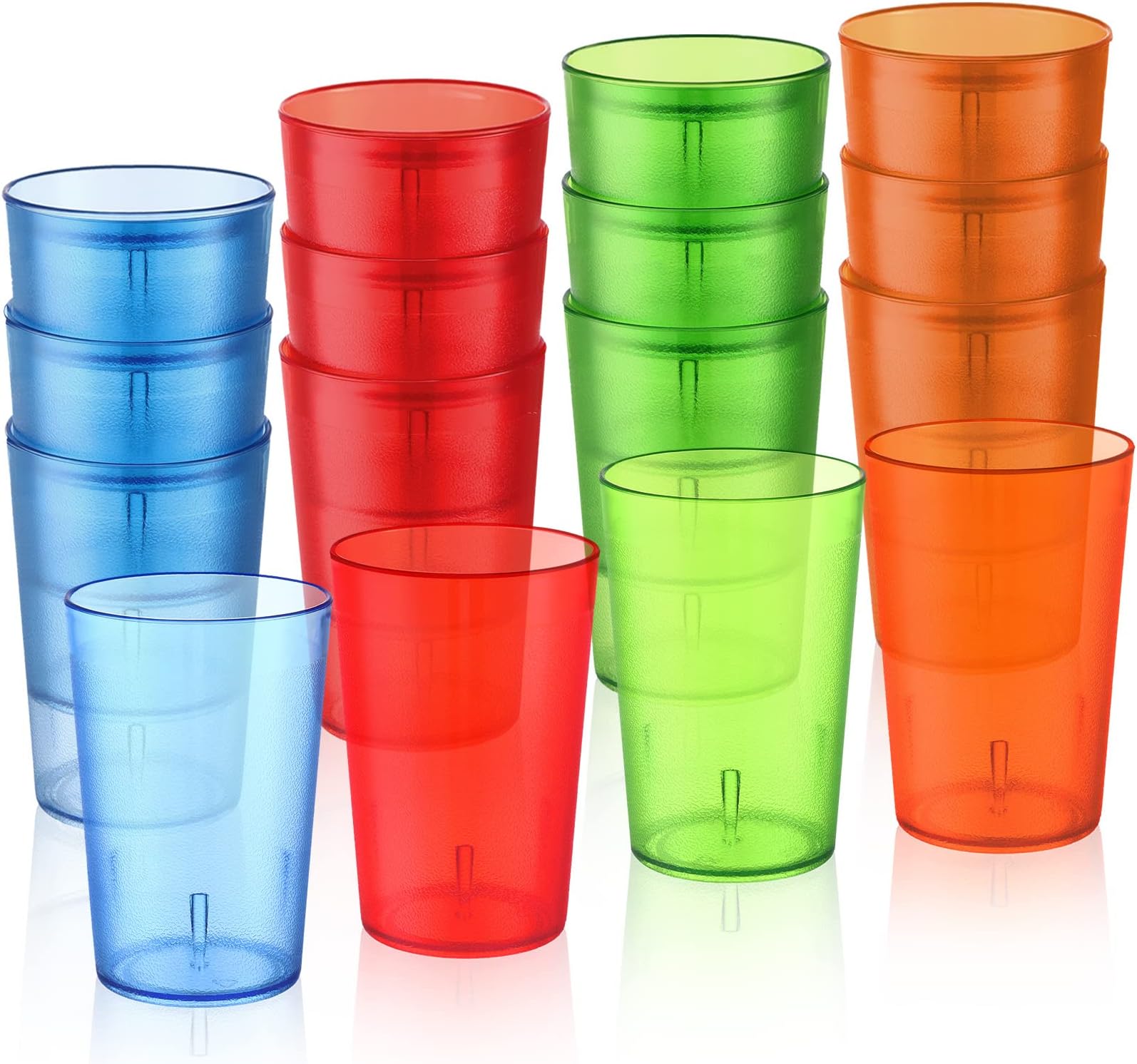 Amazon.com | 24 Pcs Plastic Tumblers Reusable Beverage Cups Stackable ...