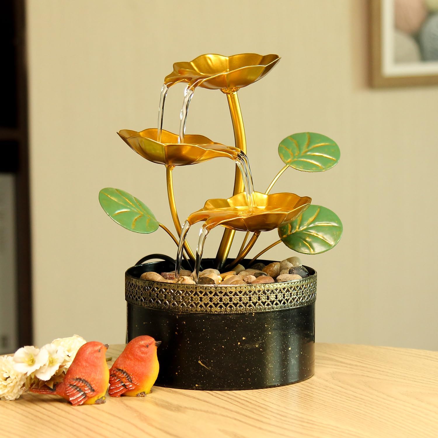 Amazon.com: TiCin USB Powered 3-Tier Tabletop Fountain with Natural ...