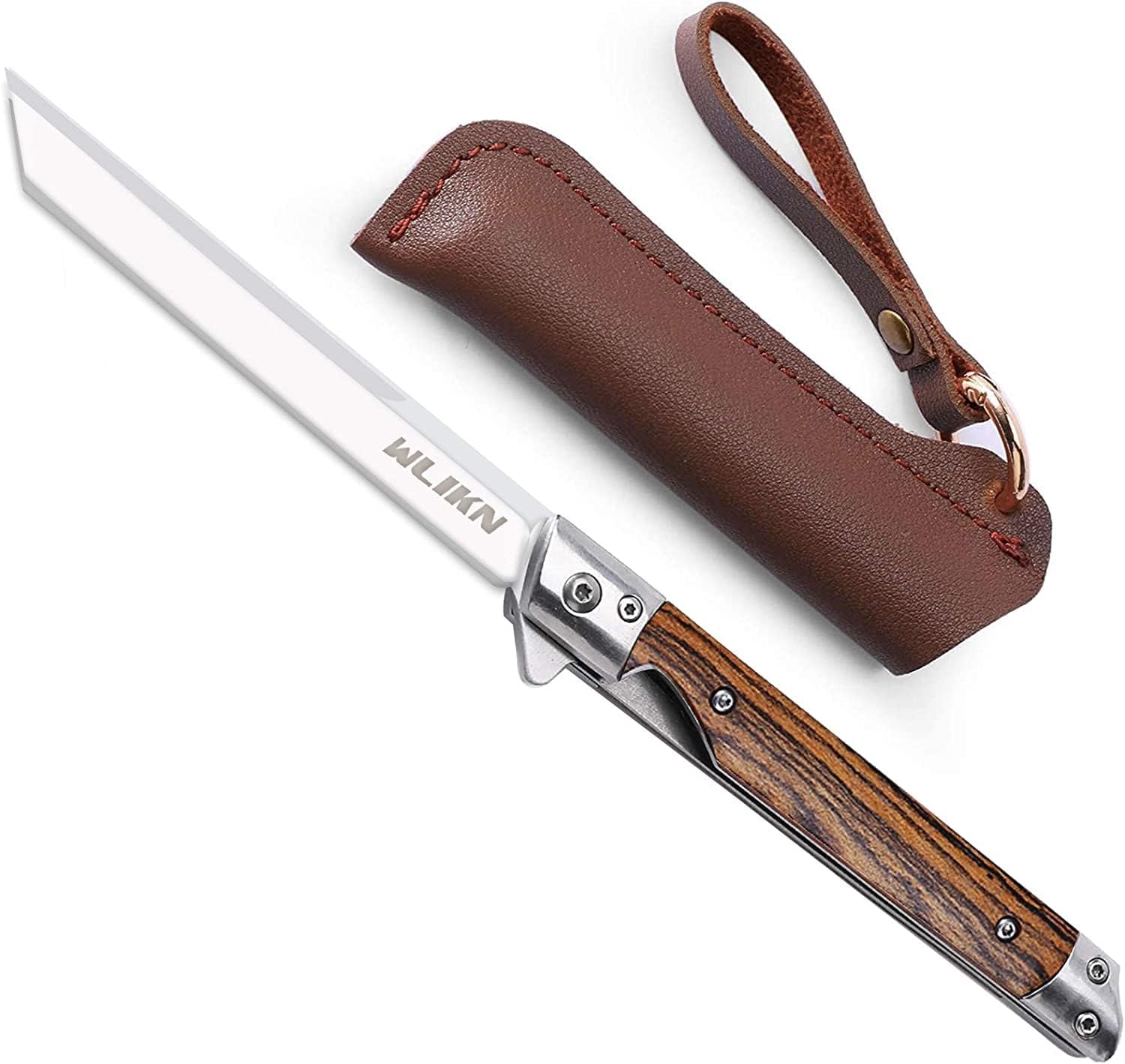 Amazon.com : Wlikn EDC Pocket Folding Knife with Sheath, Low Profile ...