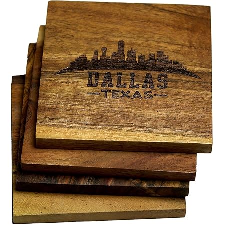 Amazon.com: Dallas Coasters, Dallas Skyline Drink Coasters – Dallas ...