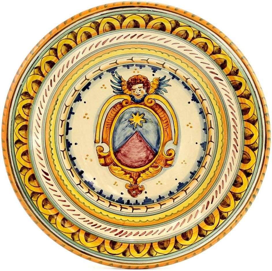 MAJOLICA STEMMA GEOMETRIA: Wall Plate with Renaissance Crest (14D ...