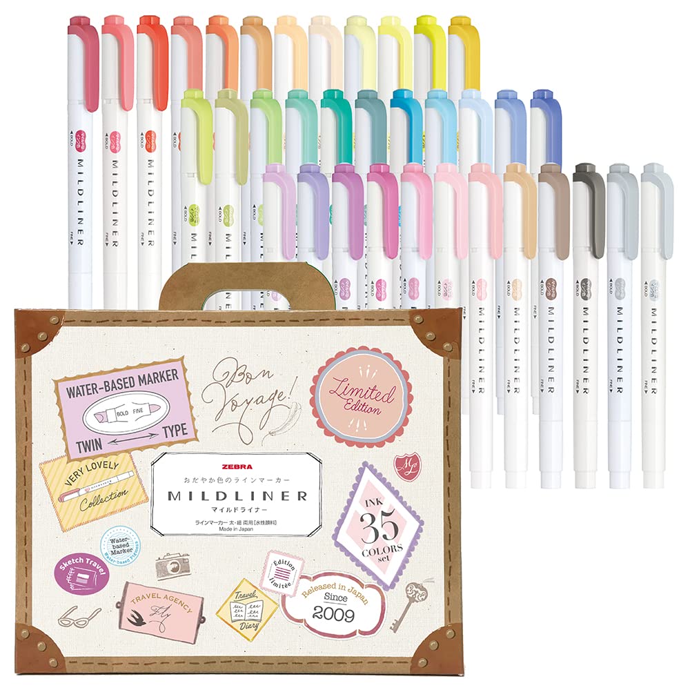 Zebra Pen Highlighter Mildliner 35 Color Set Gift Box WKT7-35C ...