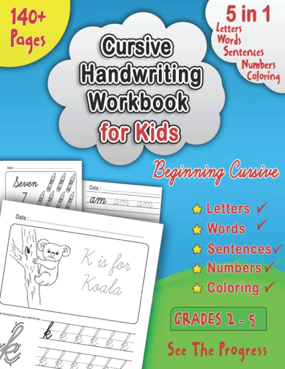 Buy Cursive Handwriting Workbook for Kids: Beginning Cursive. Writing ...