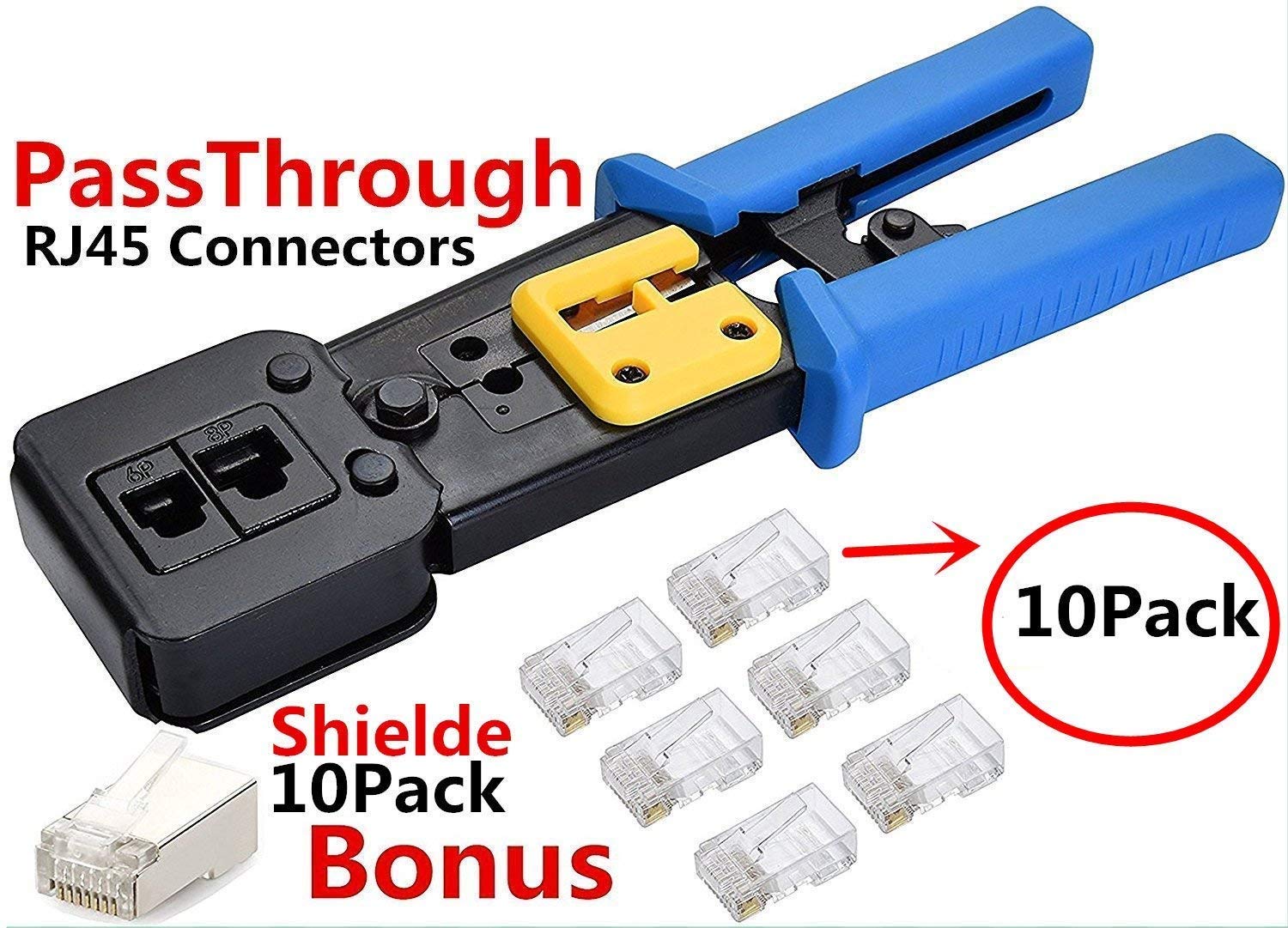 Buy RJ45 Crimp Tool for Pass Through and connectors Professional High ...