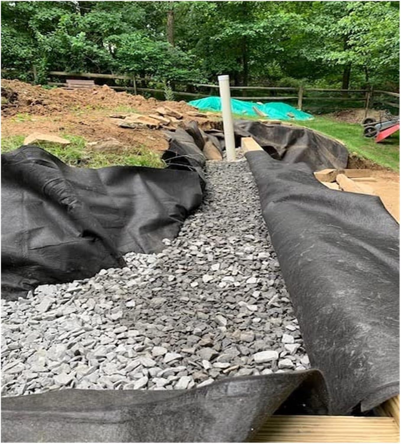 French Drain Geotextile Fabric 7oz Non Woven Landscape Weed Barrier for ...