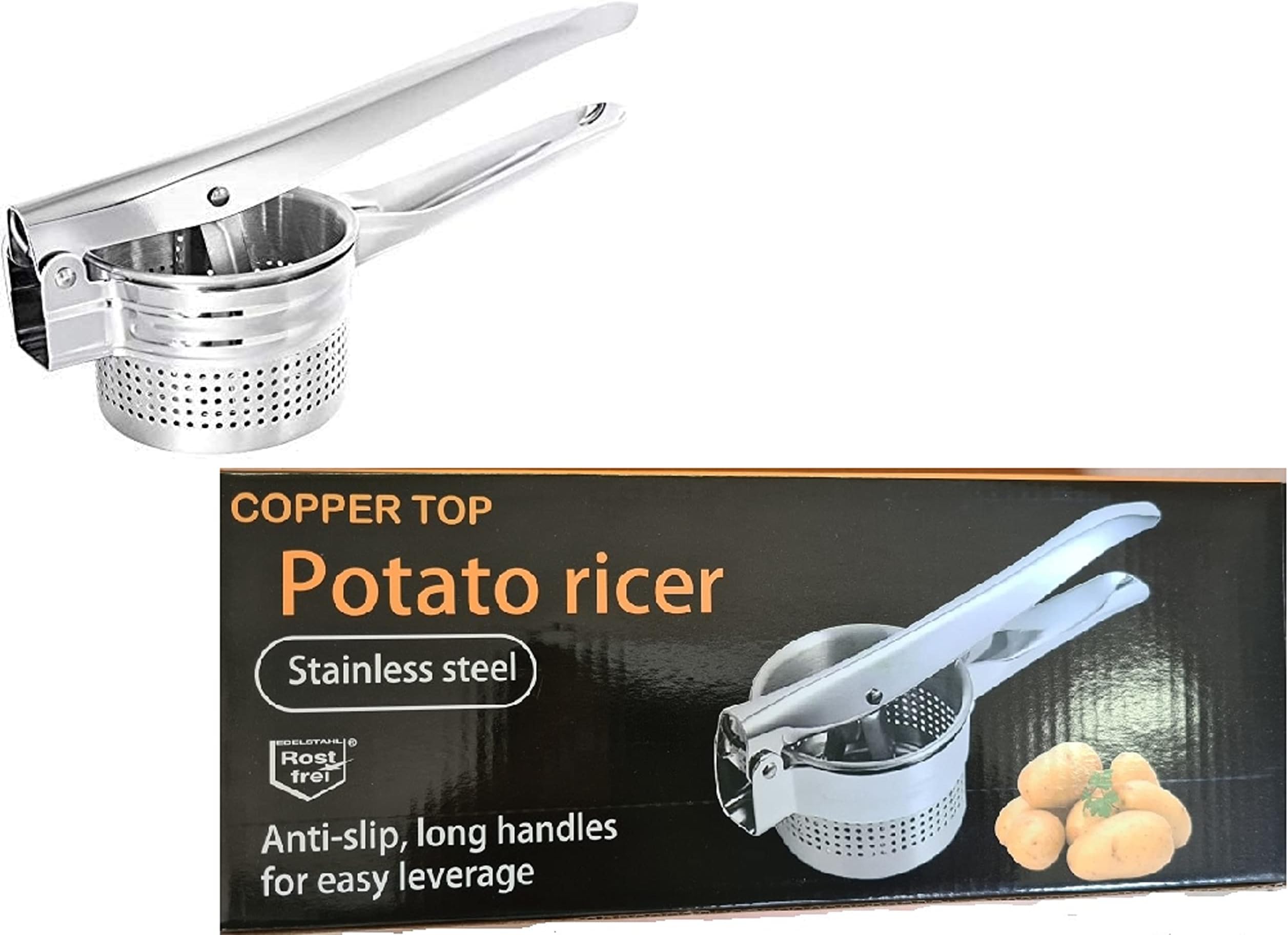 Stainless Steel Potato Ricer Puree Masher Juicer Vegetable Fruit Press ...
