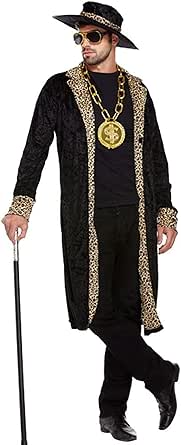 Lizzy Adult Black Leopard Pimp Suit Mens | Stag Do Gangster Style ...