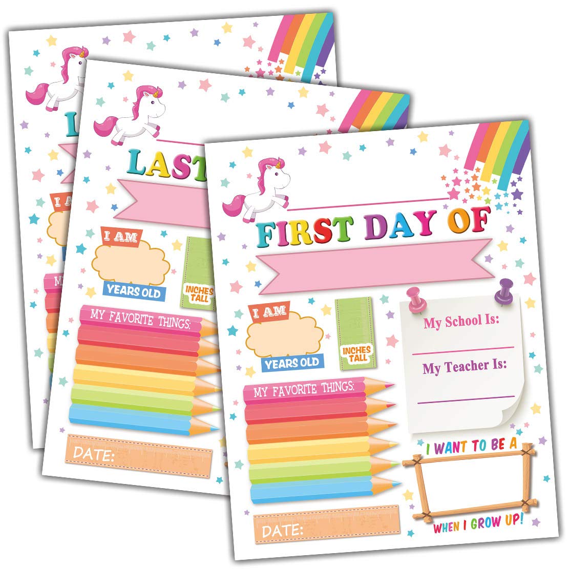 Unicorn First Day Of School Sign And Last Day School | Desertcart Japan