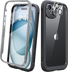 Amazon.com: Diaclara Designed for iPhone 15 Case, Full Body Rugged Case with Built-in Touch ...
