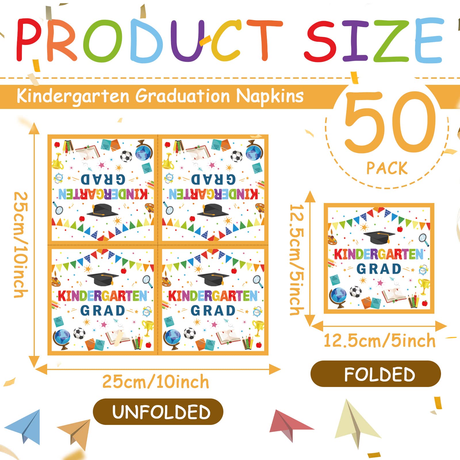Snapklik.com : 50 Pack Kindergarten Grad Napkins For 2025 Graduation ...