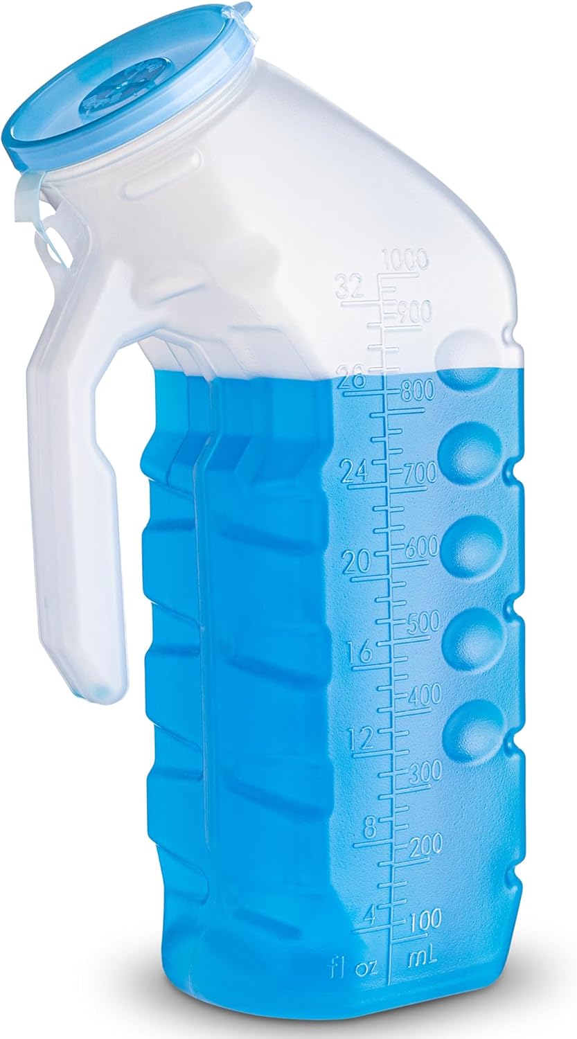 Urinal For Men - Spill Proof, Glow in The Dark Lid - [2 Pack, 1000ml ...