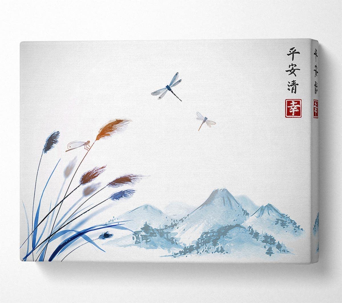 Japanese Dragonfly Art Chinese Bell Flower And Dragon Fly By