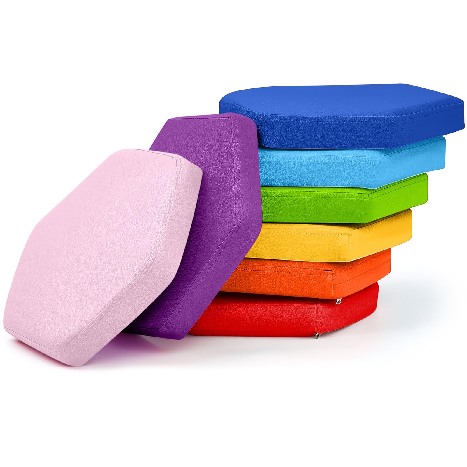 Amazon.com: 8 Pcs Extra Thick Flexible Seating Floor Cushions Assorted ...