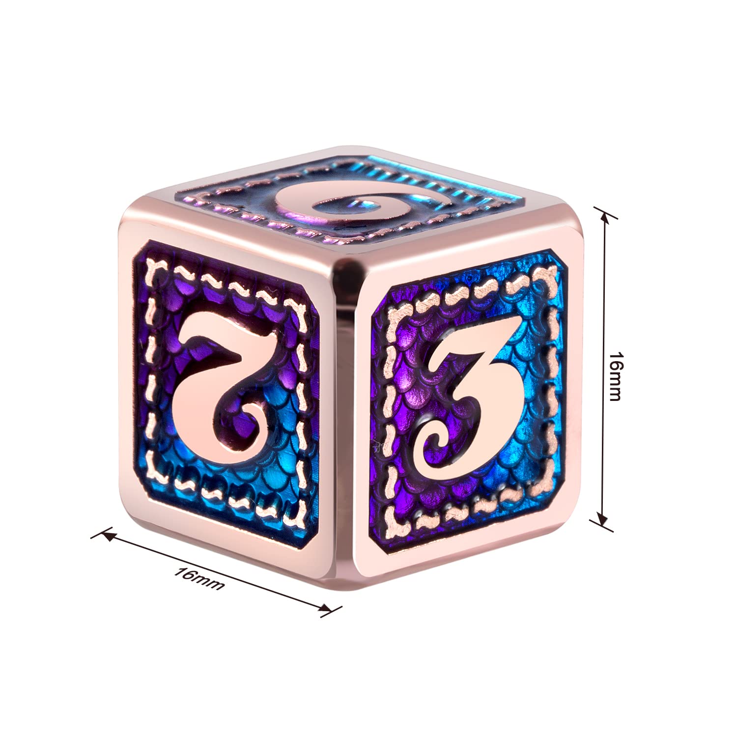 Snapklik.com : DNDND Dragon Scale D6 Dice Set, 6 PCS Dragon Scale Metal ...