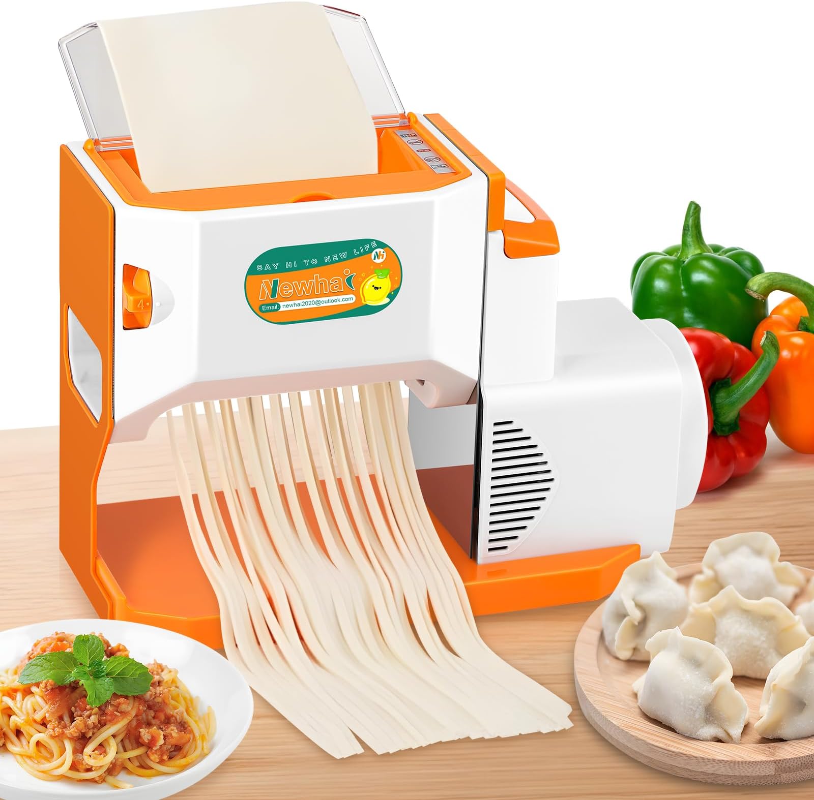 Amazon.com: Newhai Electric Pasta Maker 4 Thickness Adjustable ...