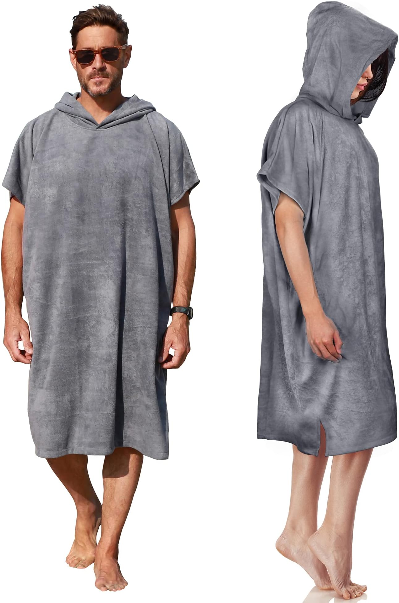 Kato Tirrinia Mikrofaser Frottee Surf Poncho Handtuch Badeponcho Bademäntel Sauna Damen Herren ...
