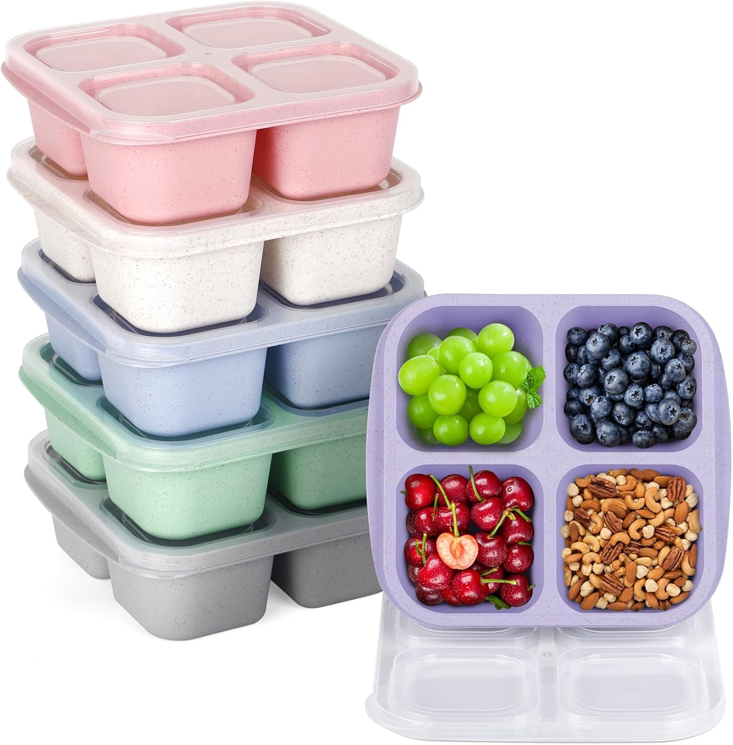 Amazon.com: Korlon Snack Containers, 6 Pack Kids Snack Box Container, 4 ...