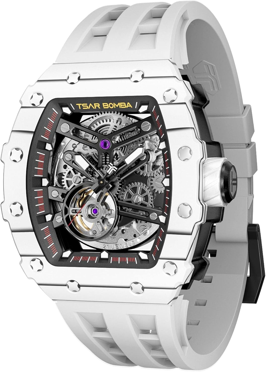 Amazon.com: TSAR BOMBA Watch, 50M Waterproof Automatic Skeleton ...