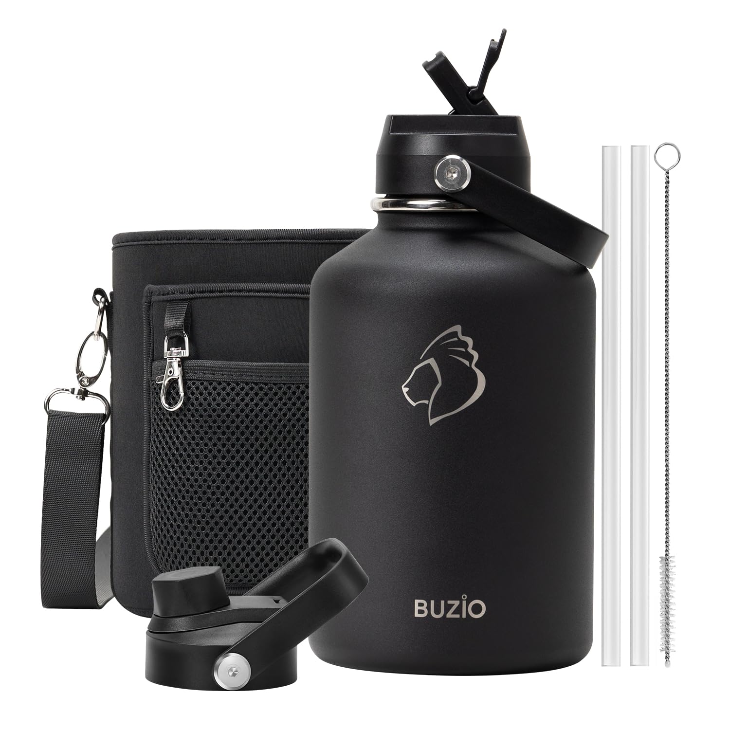 Amazon.com: BUZIO 64oz Insulated Water Bottle, Half Gallon Stainless ...