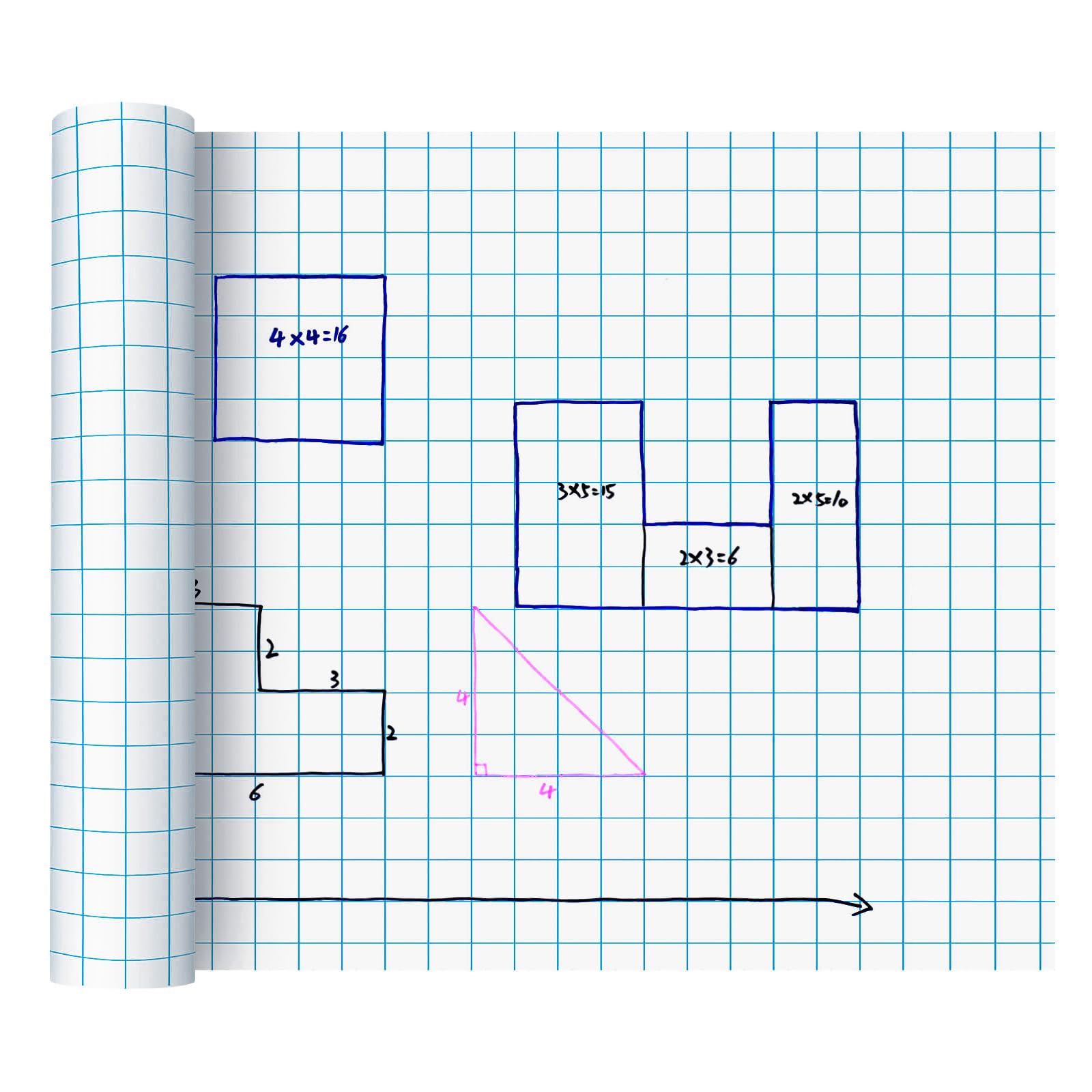 Amazon.com : Jetec 1 Roll 1" Large Grid Paper Graph Paper Roll 19.7 ...