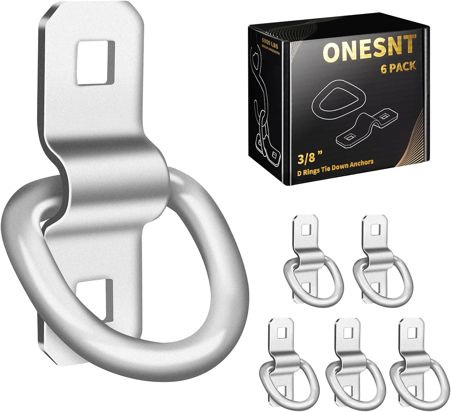 ONESNT D-Rings, Truck Tie Downs Anchor 3/8" Heavy Duty 6000 Pound Steel ...