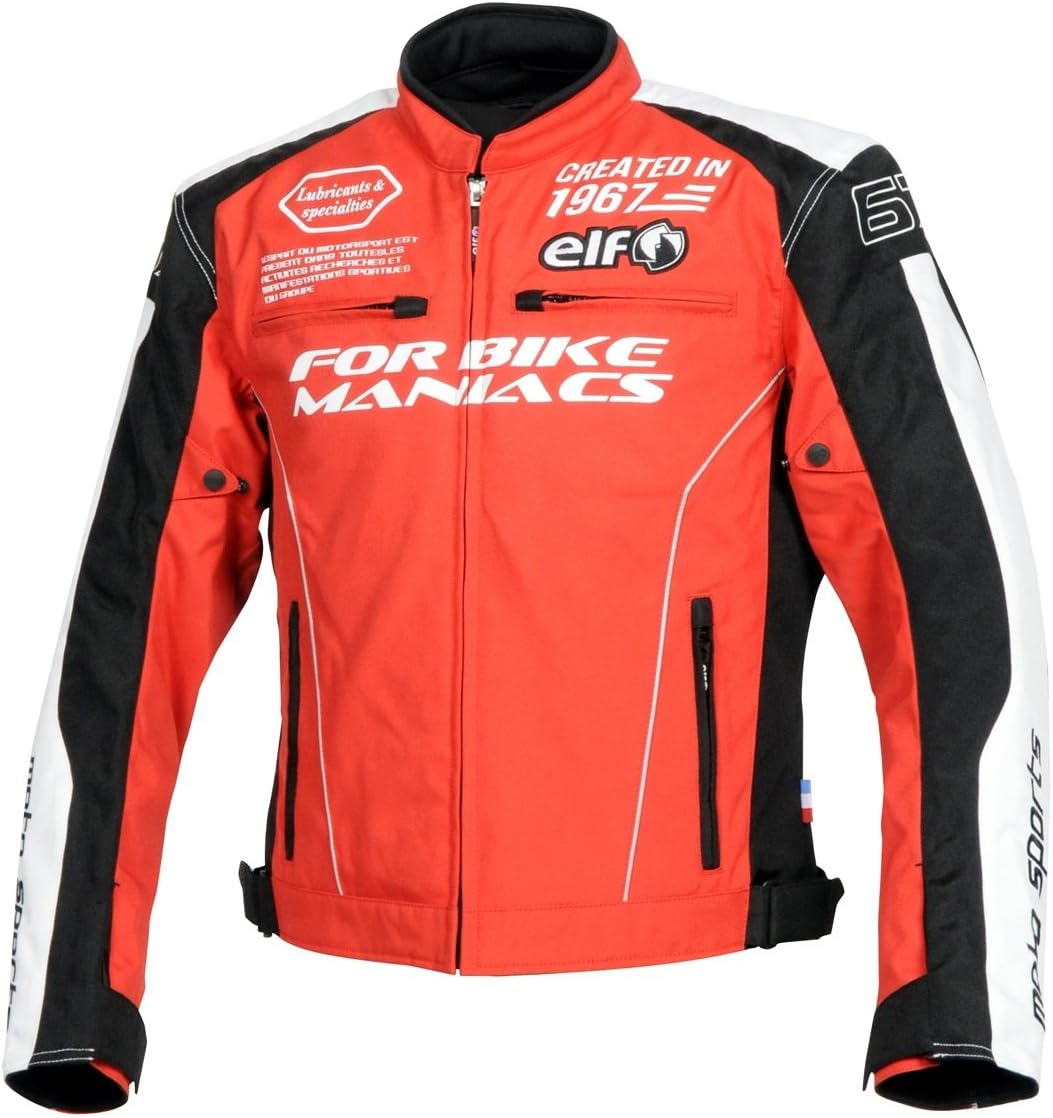 Amazon.co.jp: エルフ(ELF) バイク用ブルゾン ジャケット Nylon Blouson (ナイロン ブルゾン) レッド LW EL-7244 : 車＆バイク