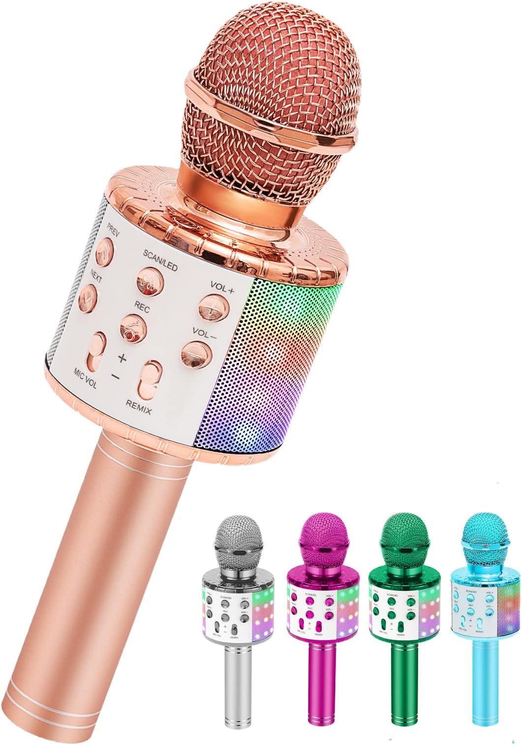 Amazon.com: Wireless Bluetooth Karaoke Microphone,3 in 1 Portable ...