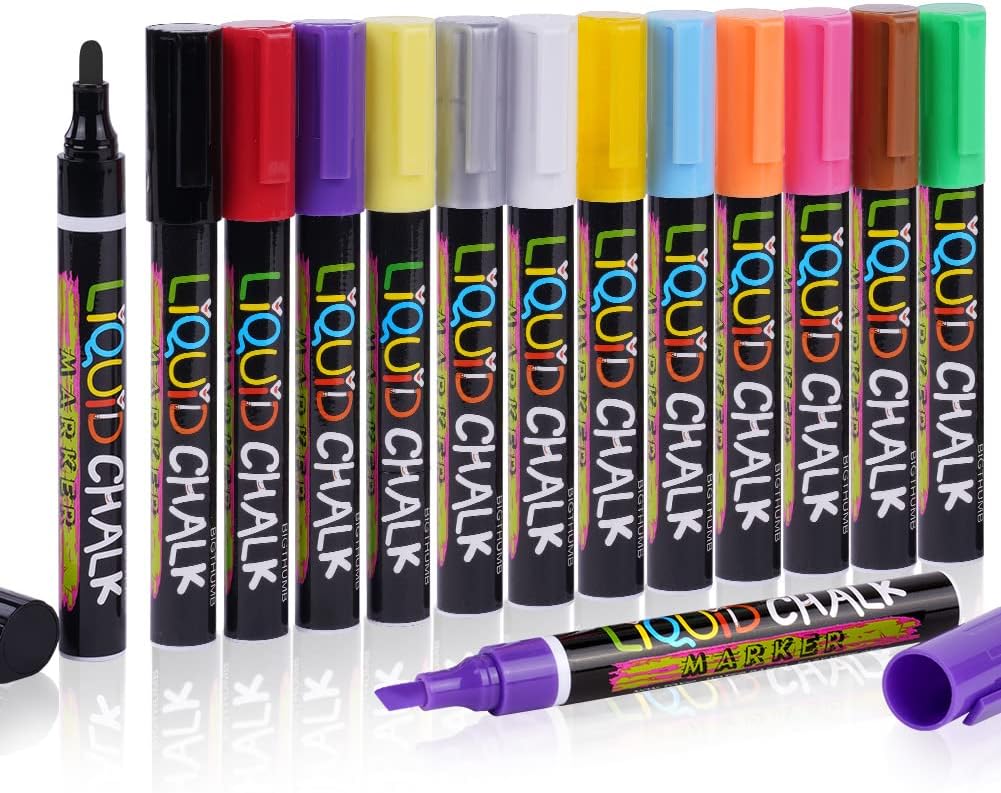 Chalk Pens & Metallic Colours (Pack of 21) Neon Chalk Markers ...