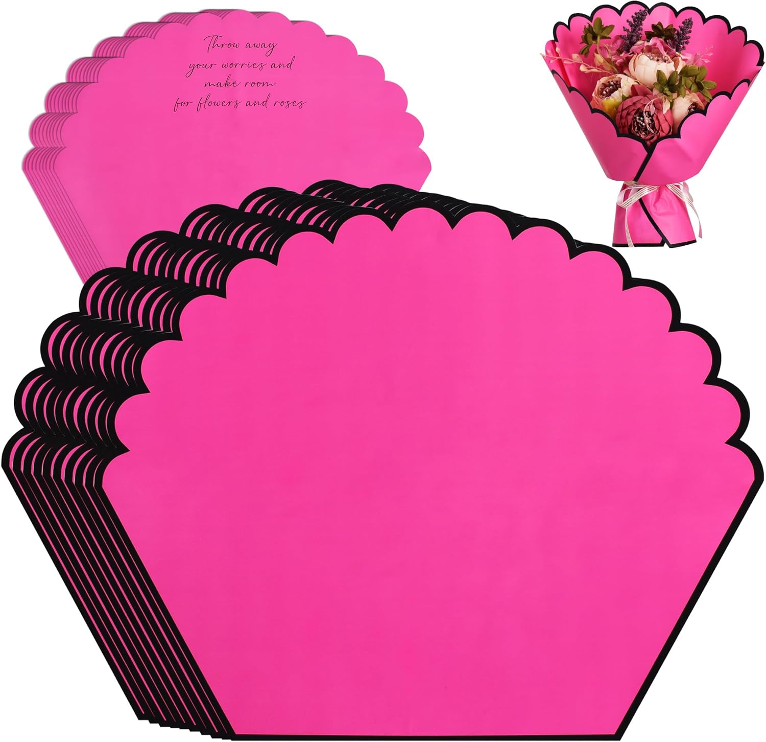 Amazon.com: BEISHIDA Hot Pink Floral Wrap Waterproof Flower Wrapping ...