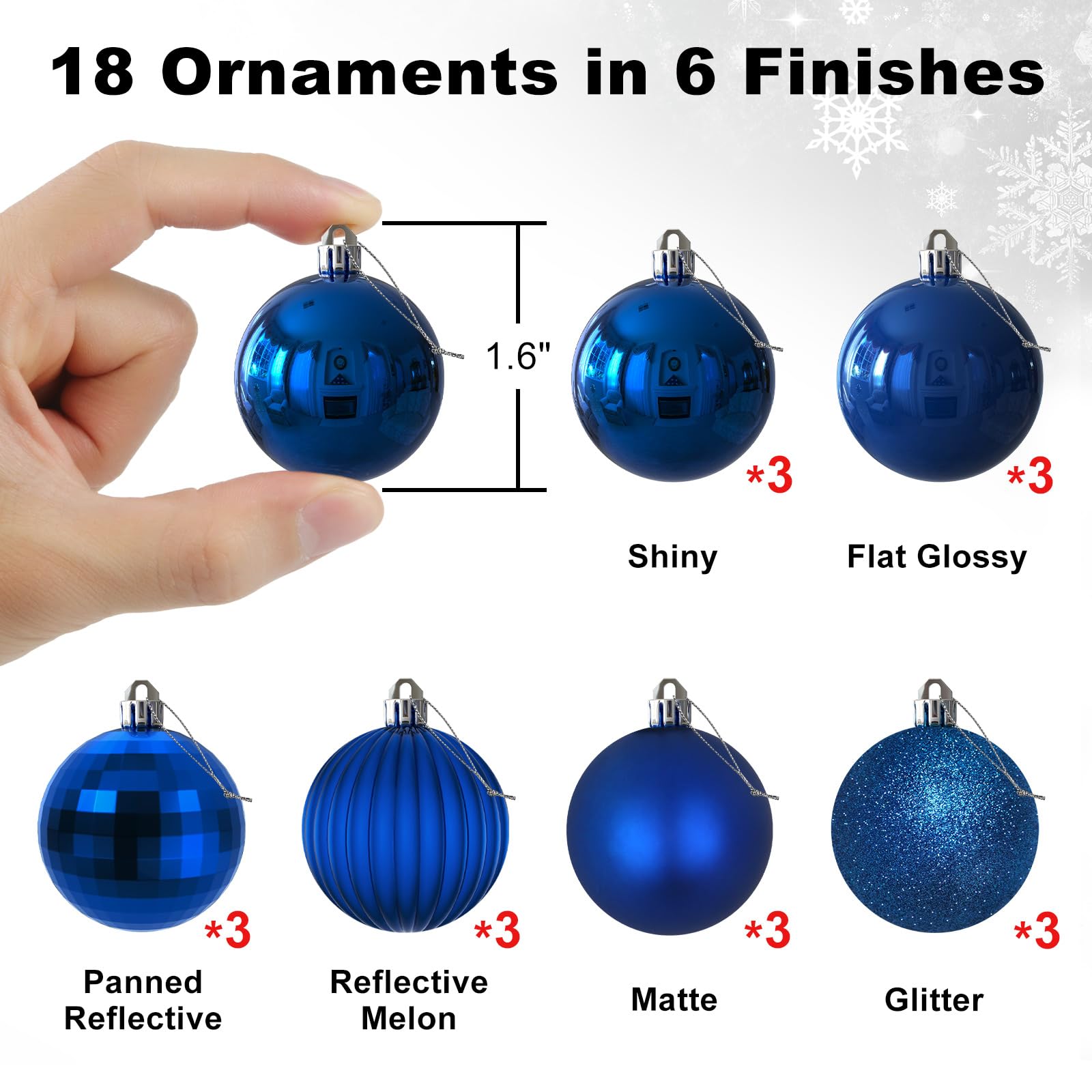 Snapklik.com : Royal Blue 1.6" Small Christmas Balls Christmas Tree ...