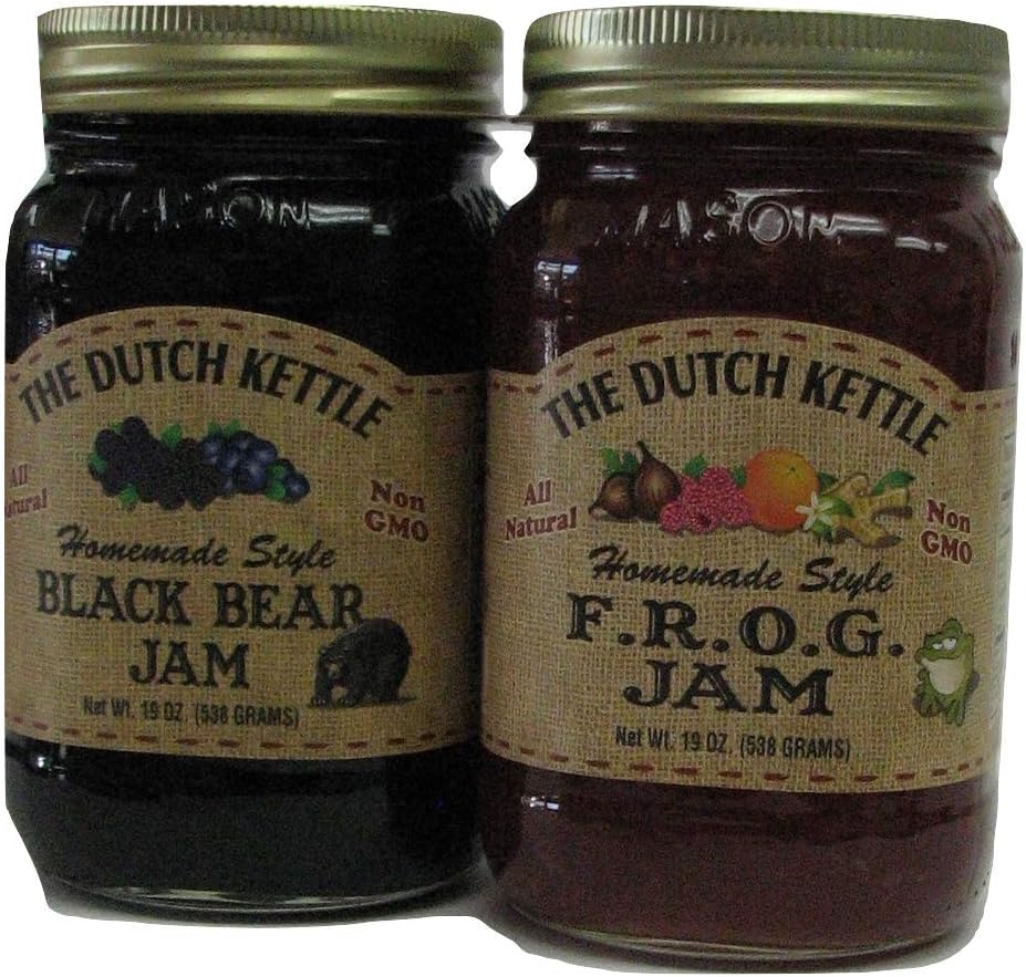 Amazon.com : The Dutch Kettle Black Bear & FROG Jam 19 0z jars ...