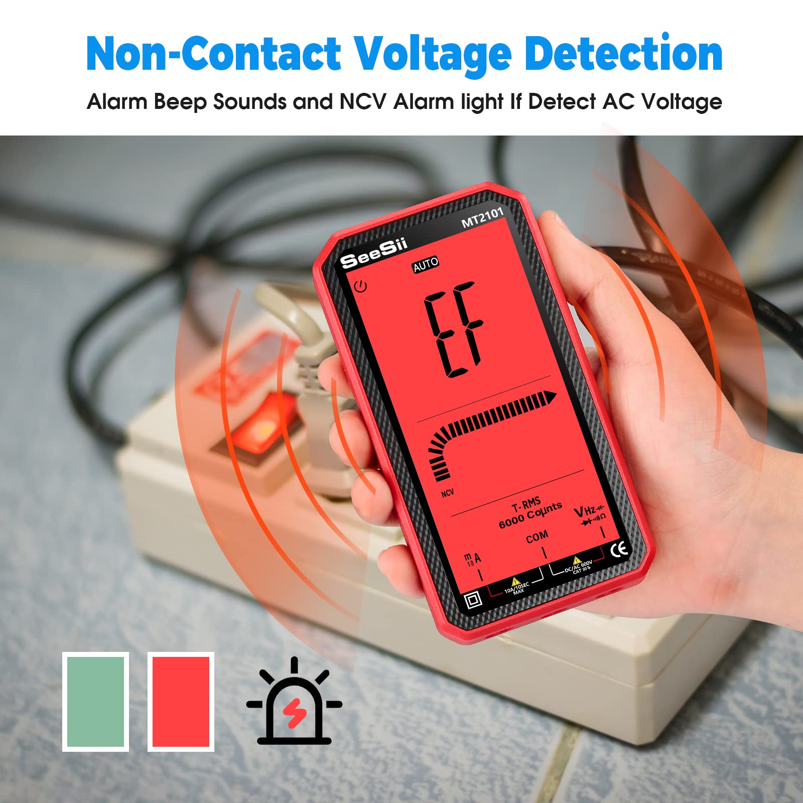 Multímetro digital, multímetro de pantalla grande de 4...B09194KMRN ...