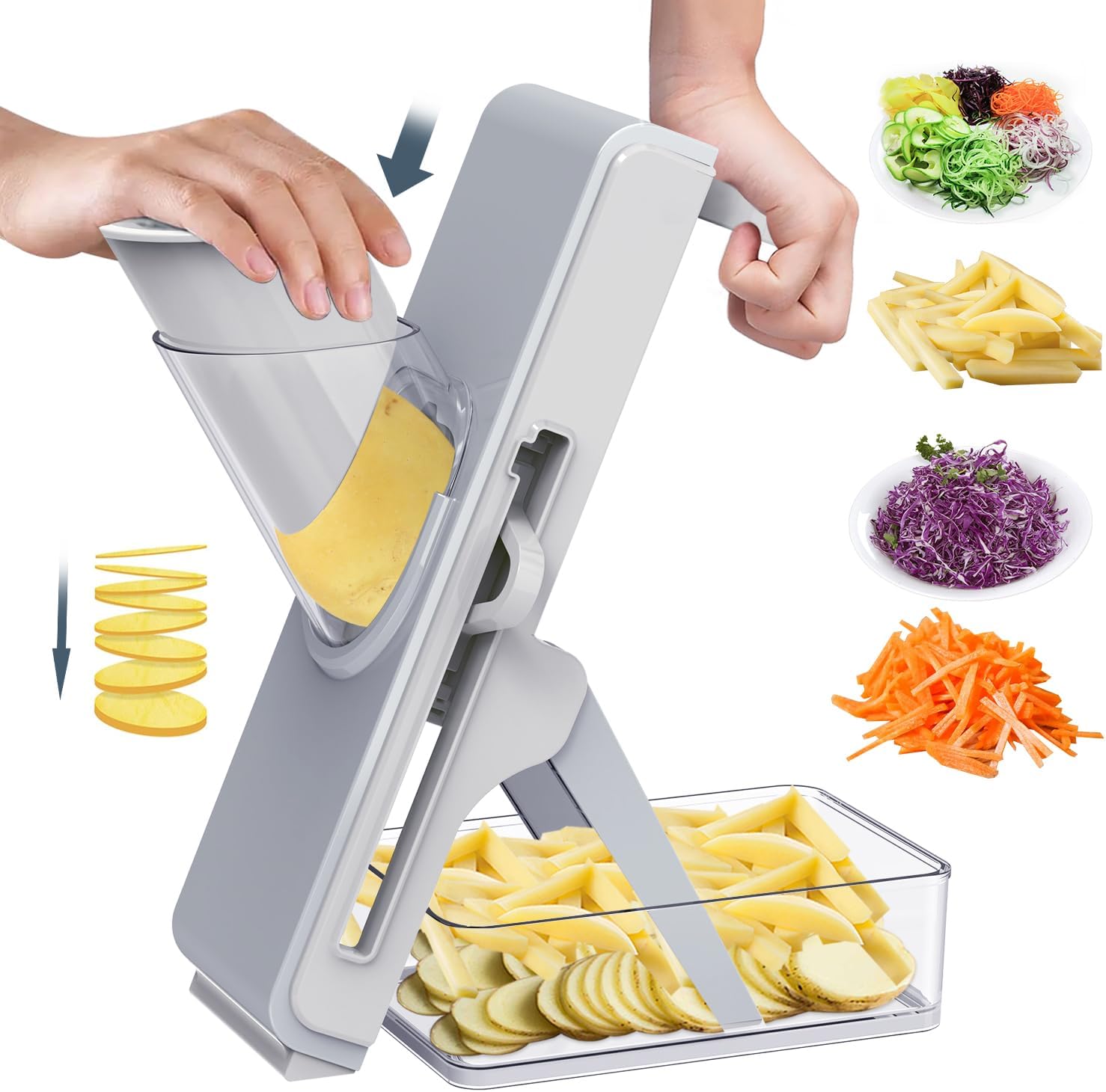 Amazon.com: ONCE FOR ALL Safe Mandoline Slicer For Kitchen ...