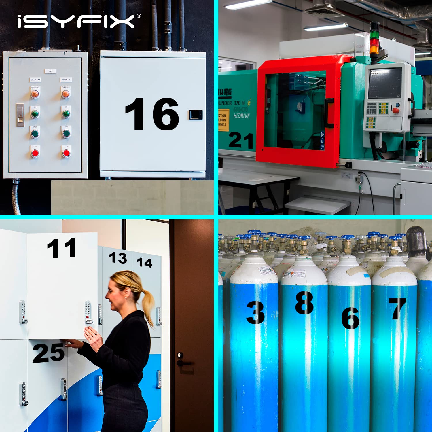 Snapklik.com : iSYFIX Black Vinyl Numbers Stickers 6 Inch Self Adhesive