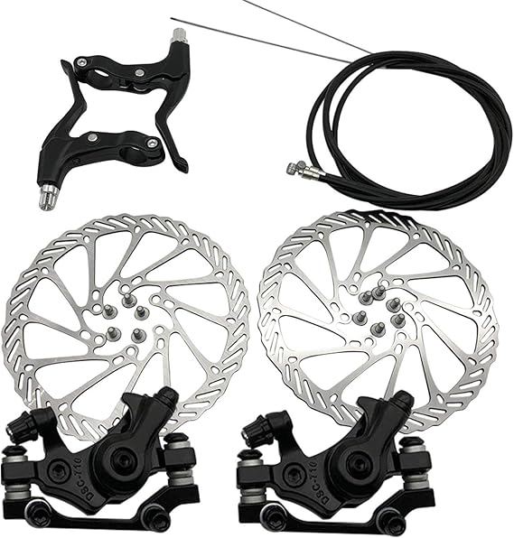 QOTSTEOS Bicycle Mechanical Disc Brake Set, 2pcs Bike Disc Brake Front ...