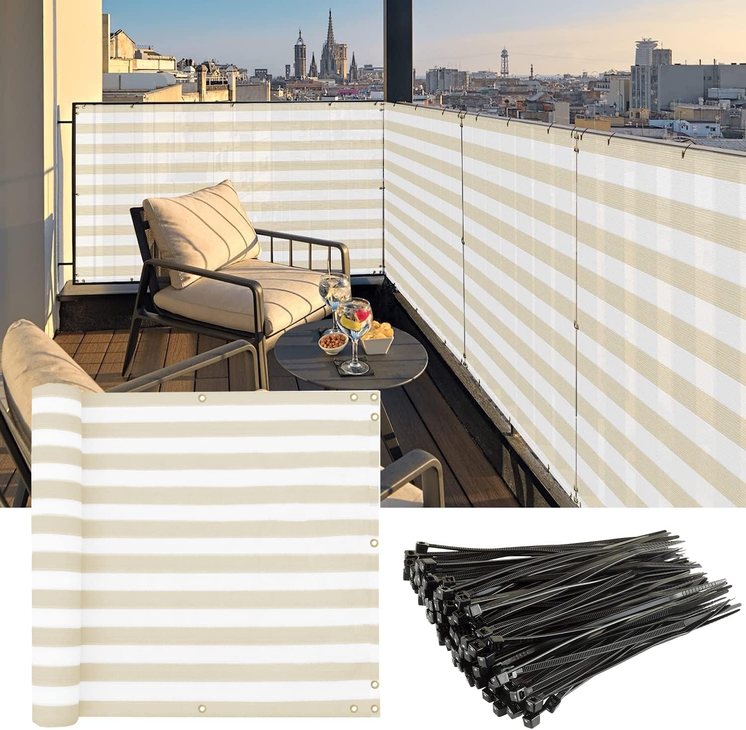 Amazon.com : COARBOR Balcony Privacy Screen Fence: 3' x 25' Apartment ...