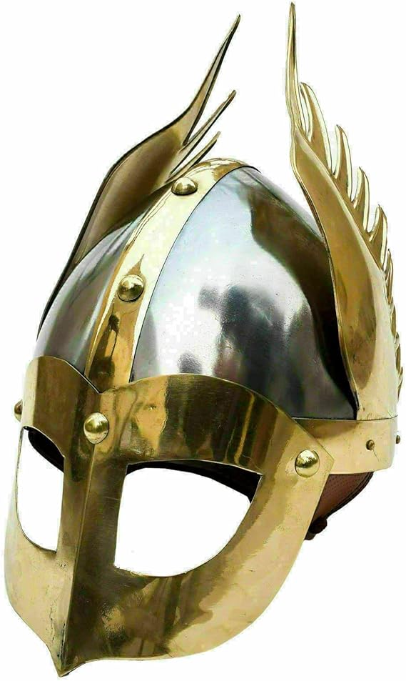 Amazon.com: AnNafi® Medieval Wing Helmet with Eye Mask | Norman Nasal ...
