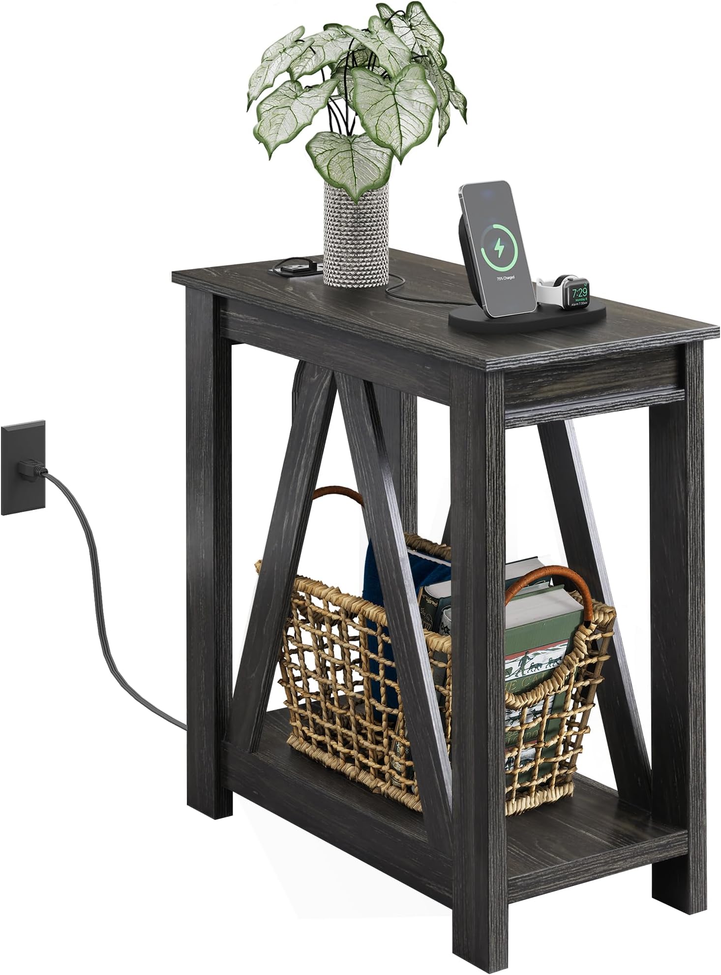 Amazon.com: The Lakeside Collection Side Storage Table-Black : Home ...