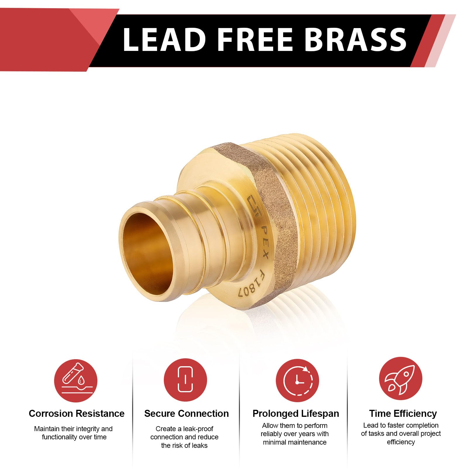 Amazon.co.jp: EFIELD PEX 1/2インチ x 1/2インチ NPT オスアダプター