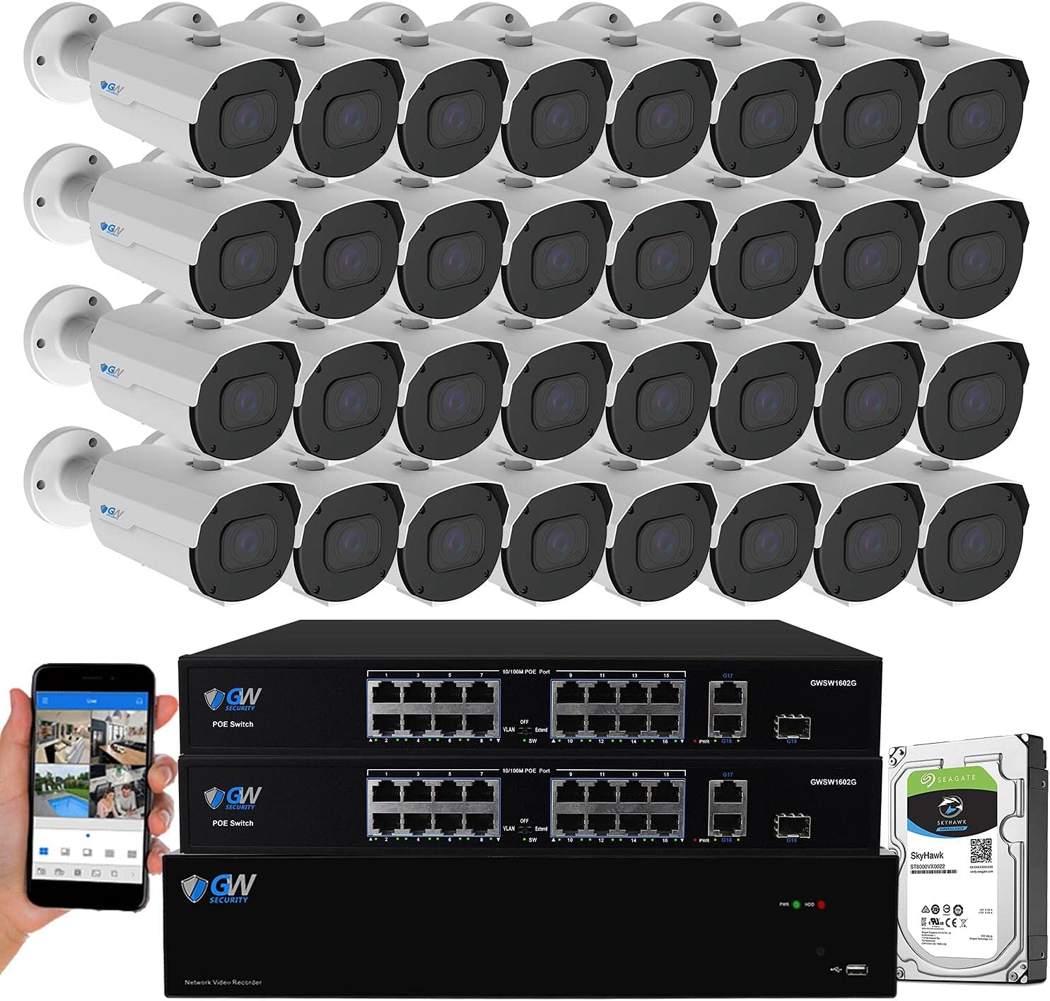Amazon.com : GW Security 32 Channel 8MP UltraHD 4K (3840x2160) Audio ...