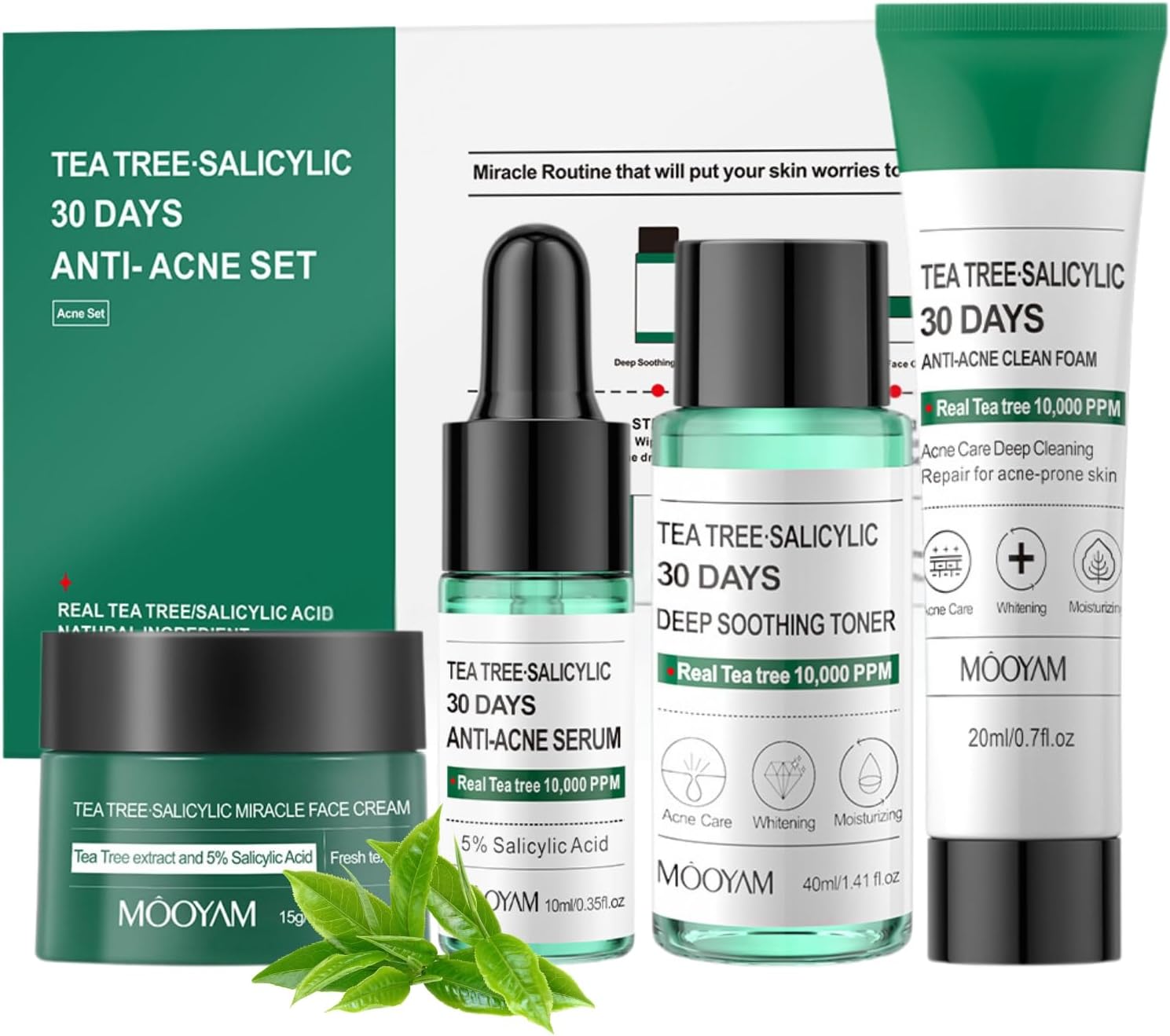 Amazon.com : Tea Tree Acne Treatment Skin Care Kit - Salicylic Acid ...