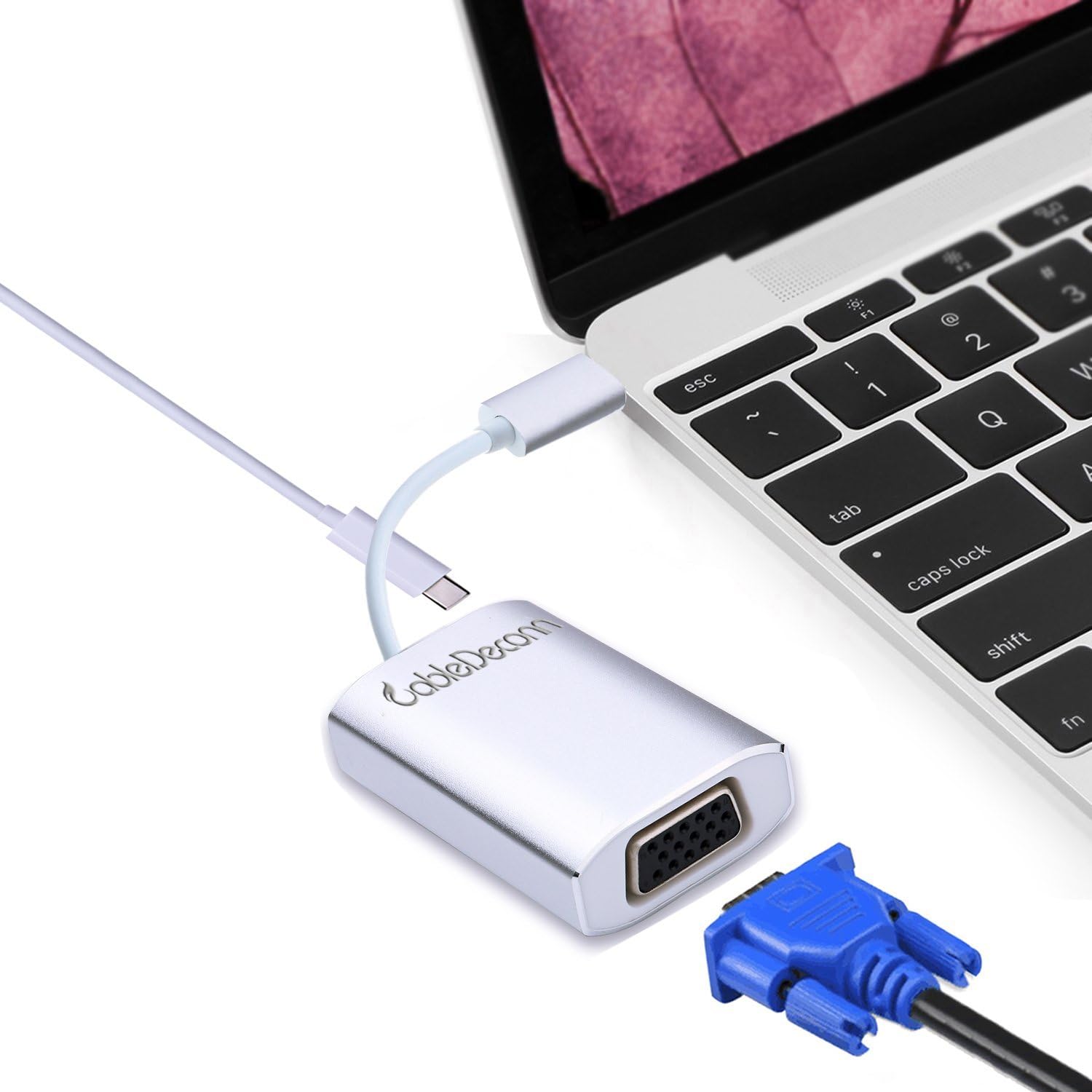 Amazon.com: USB C to VGA, CableDeconn USB C (Thunderbolt 3 Port ...