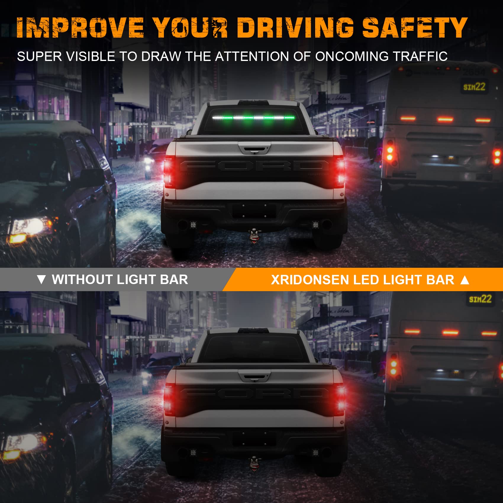 Snapklik.com : 35 Inch Traffic Advisor Green White Emergency Light Bar ...