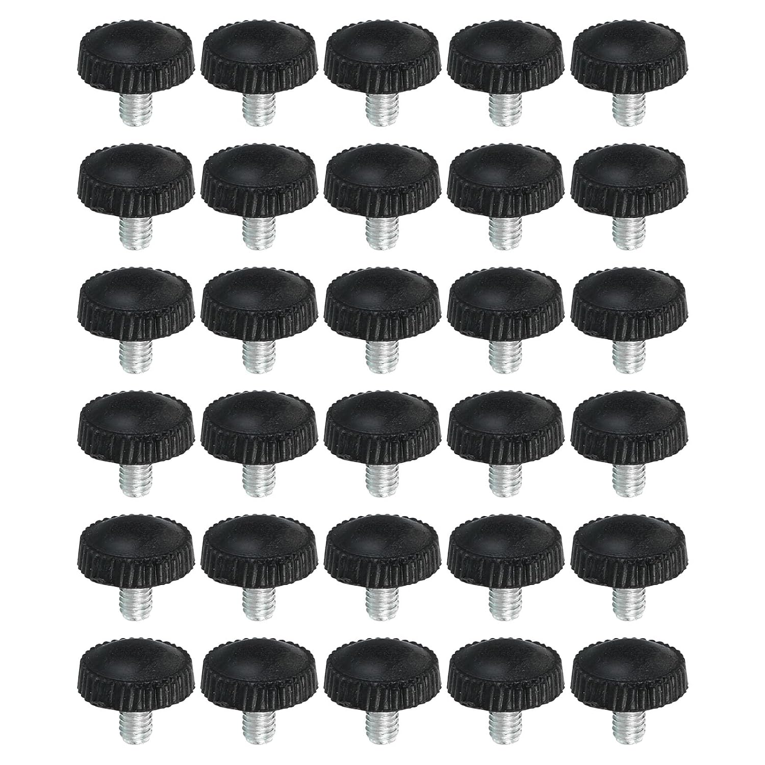 PATIKIL M4x6mm Knurled Thumb Screws, 30 Pack Male Thread Round Clamping ...