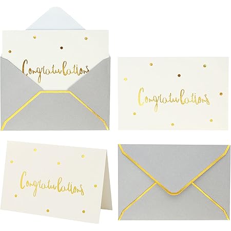 Amazon.com : Note Card Cafe Congratulations Cards with Kraft Kraft ...