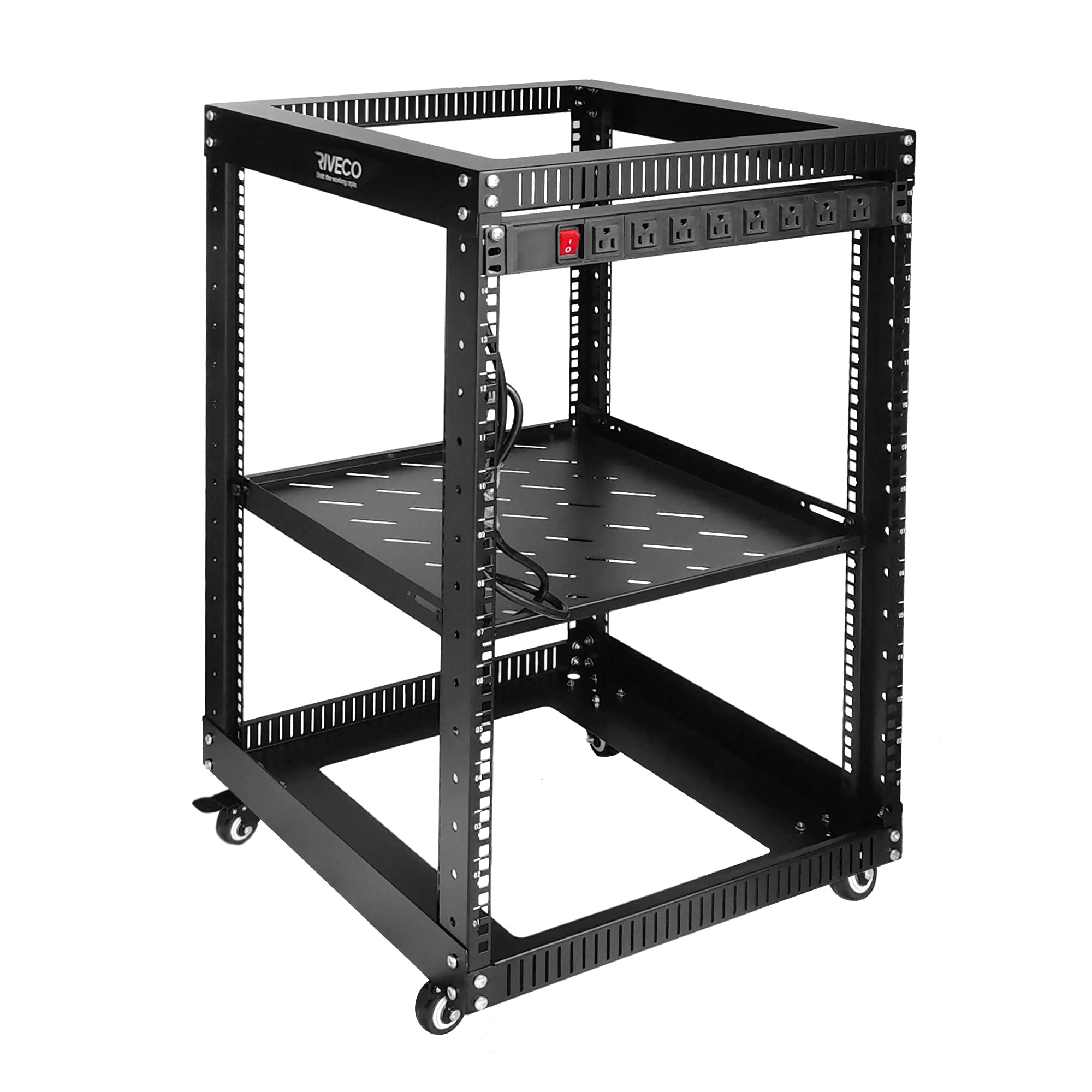 Buy RIVECO 15U Open Frame Server Rack with Wheels 19" Networking ...
